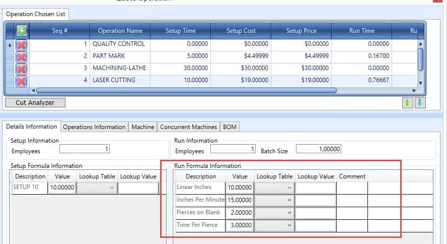 Laser Cutting Estimating - MIE Solutions